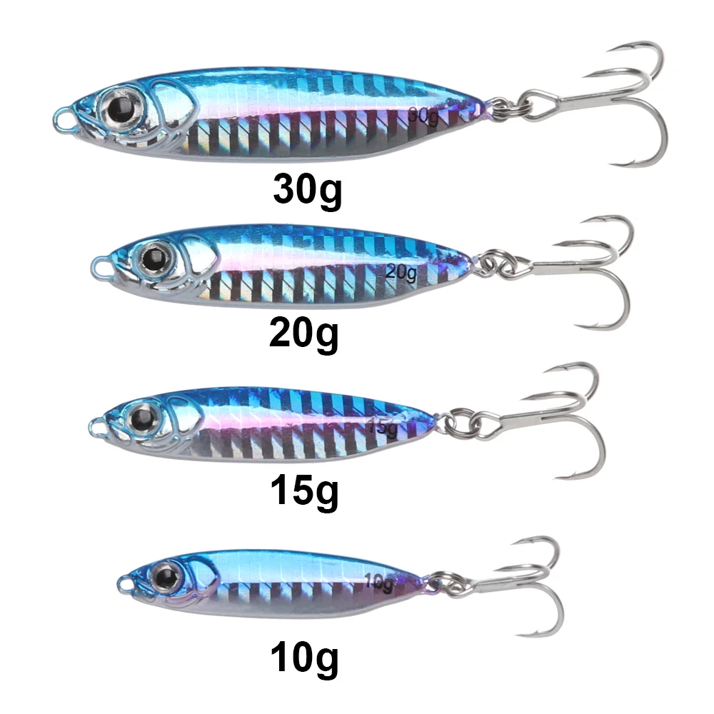 10/15/20/30g jig Shone Hard Bait Fishing Feather Metal jigger Lure ...