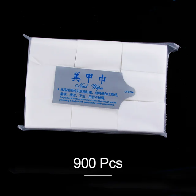900PCS/Lot Lint-Free Nails Napkins UV Gel Polish Remover Nail Wipes ...