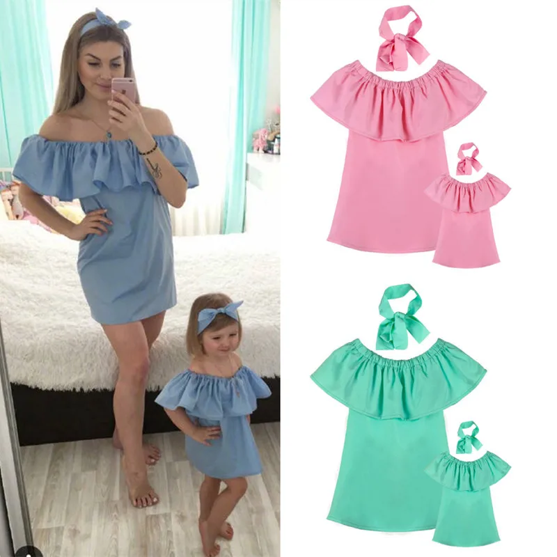Fam-lia-Matching-Chiffon-Vestidos-M-e-e-Filha-Roupas-Baby-Girl-Mini ...