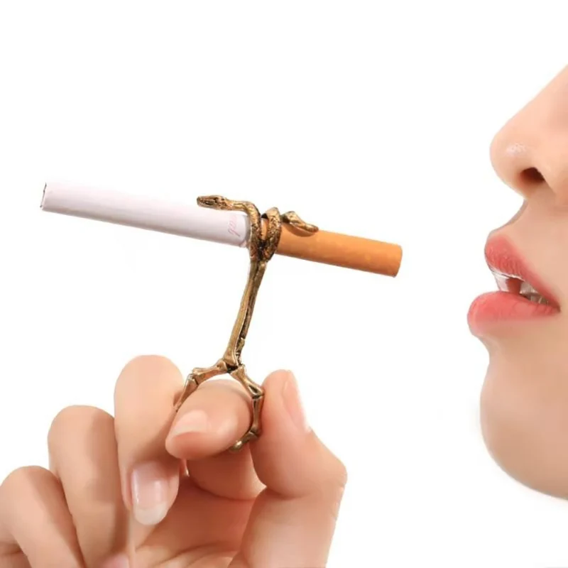 Articles fumeur,Mode Vintage porte-Cigarette avec anneau et pince à ...