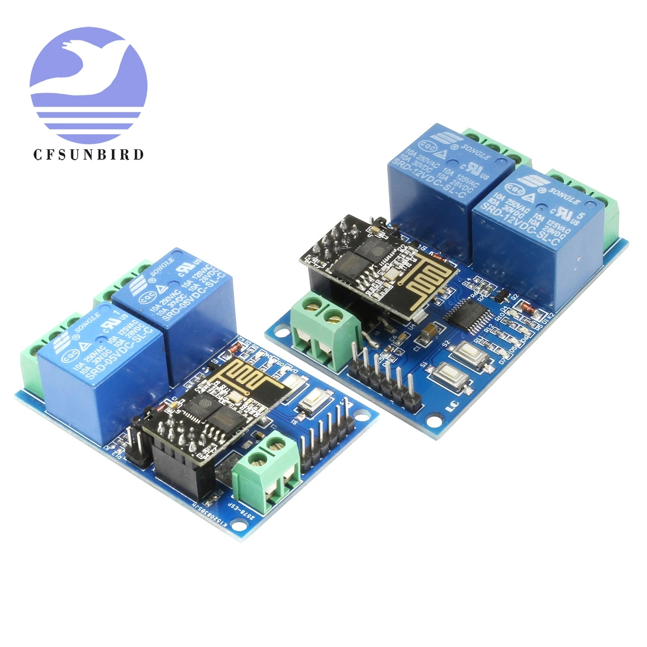DC 5V 12V 2 CH Relay Module Based ESP8266 ESP-01 ESP01 WIFI Wireless ...
