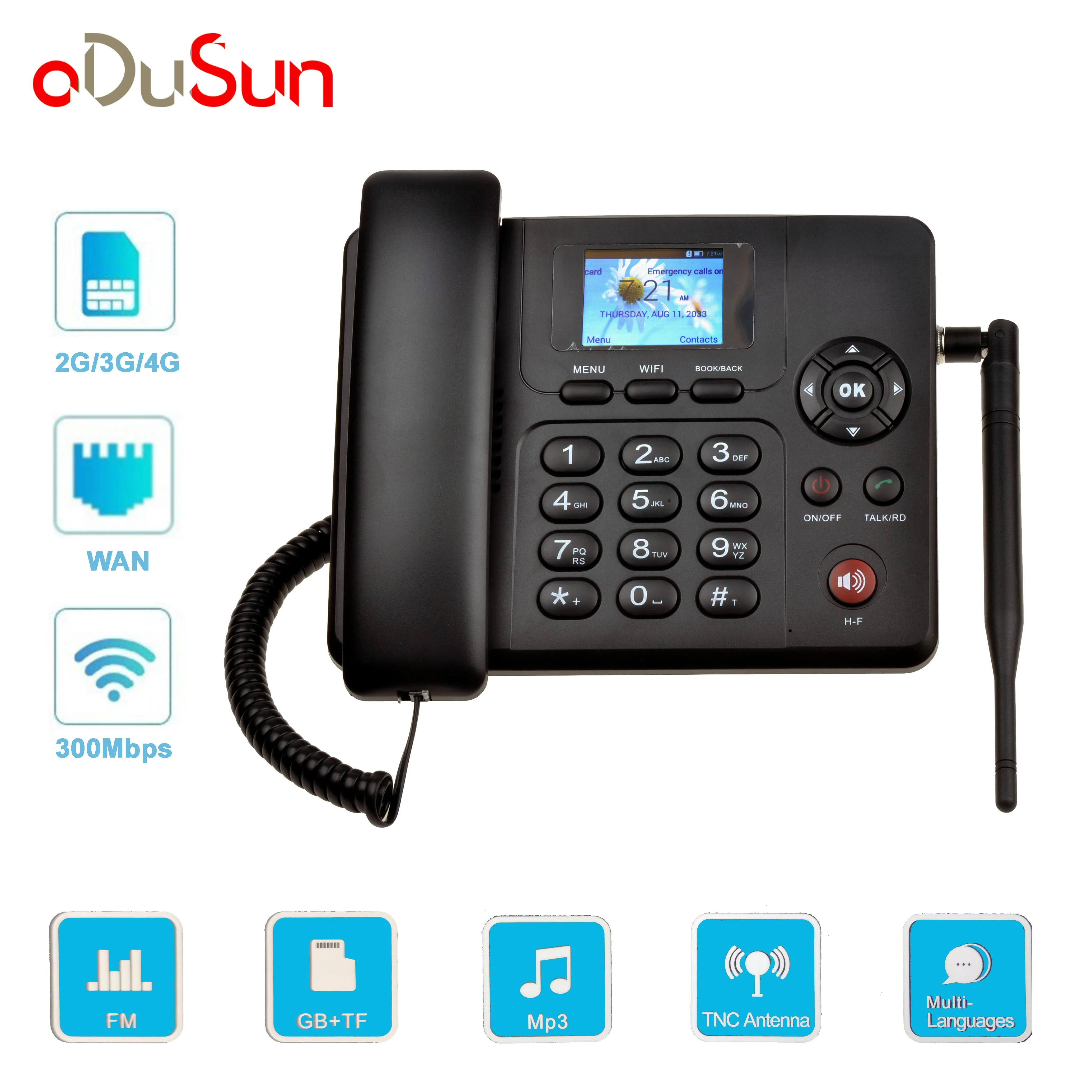 4G-LTE-Fixed-Wireless-Phone-With-WIFI-WAN-Call-Record-SMS-Colorful-LCD ...
