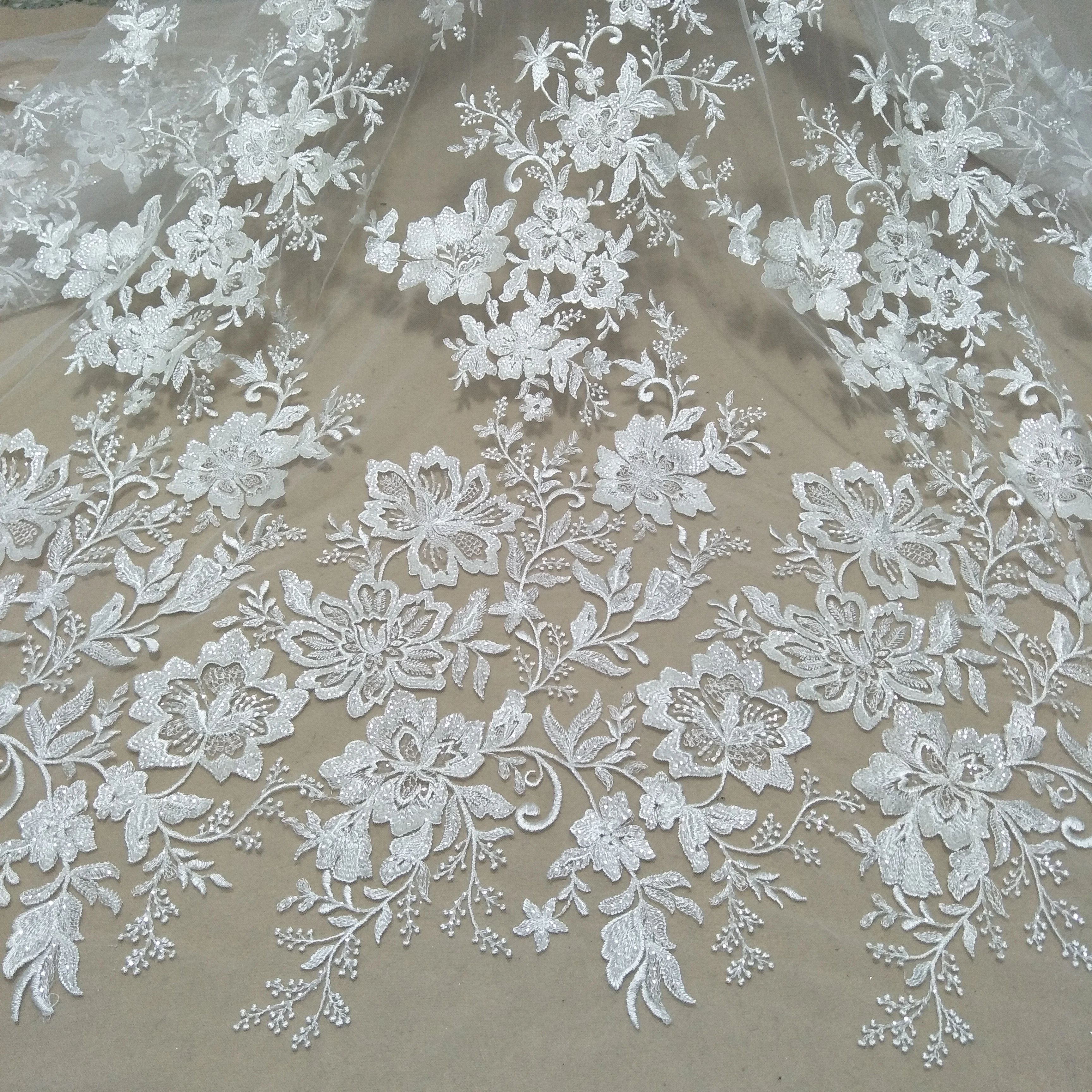 bridal-lace-fabric-wedding-gown-dress-lace-wedding-fabric-ivory-lace ...