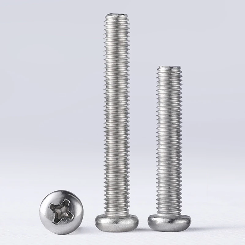 M2.5 M3 M4 304(A2) Stainless Steel Round Head Machine Screw Phillips ...