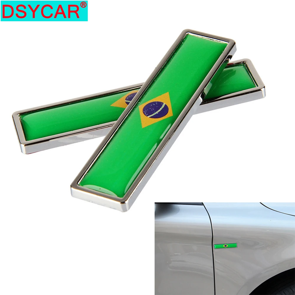 DSYCAR 3D Car Metal Sticker Aluminum Brazil National Flag Car Body ...