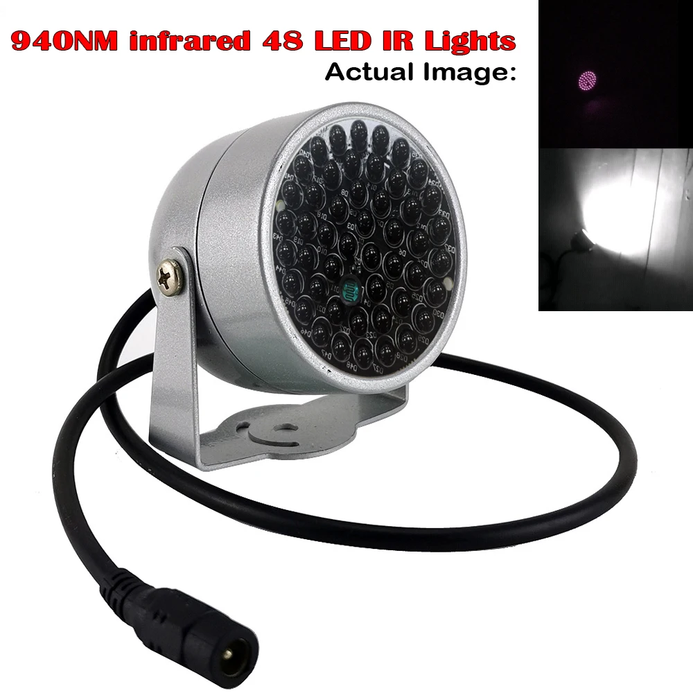 Invisible Illuminator 940nm Infrared 60 Degree 48 Led Ir Lights Waterproof Fill Light For Cctv ...