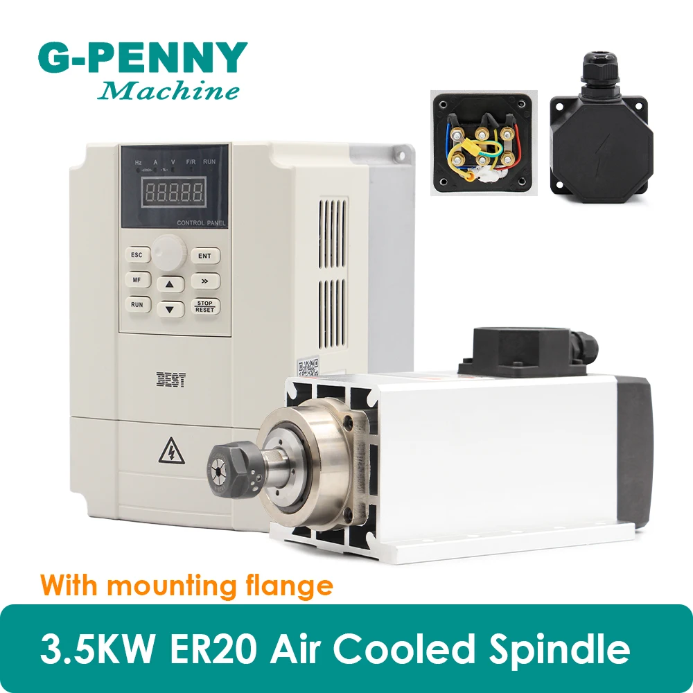 CNC-Air-cooled-spindle-motor-220V-380v-3-5kw-ER20-Air-Cooling-Spindle ...
