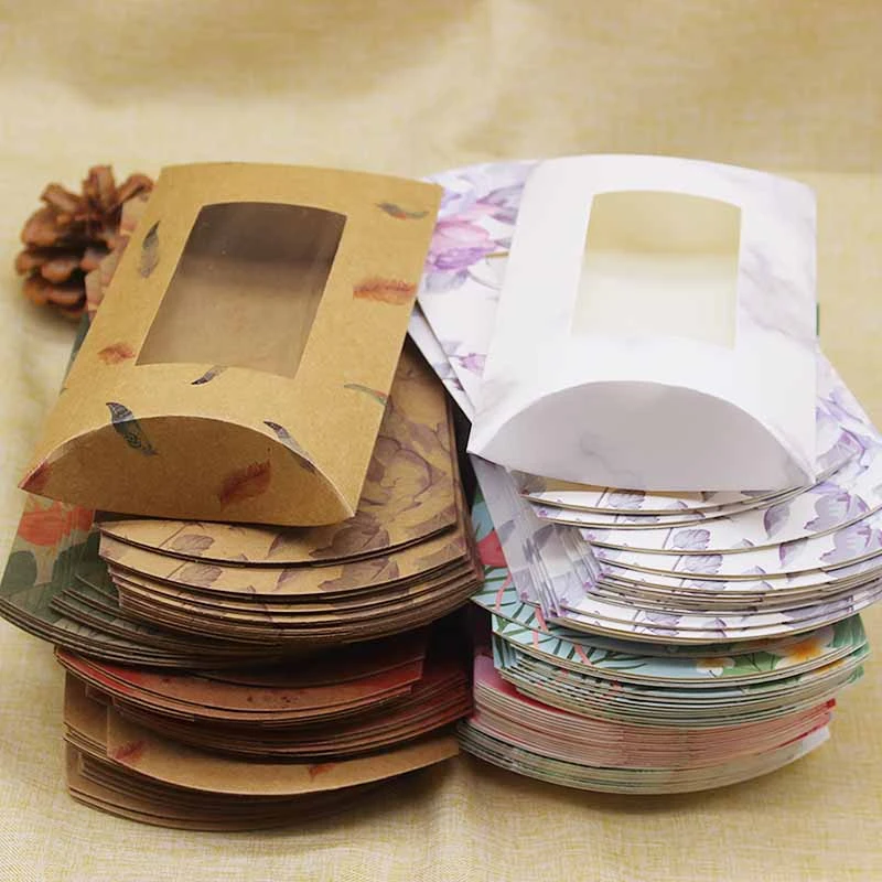 Newest Large Pillow Box With Window For Gifts Diy Handmade Print ...