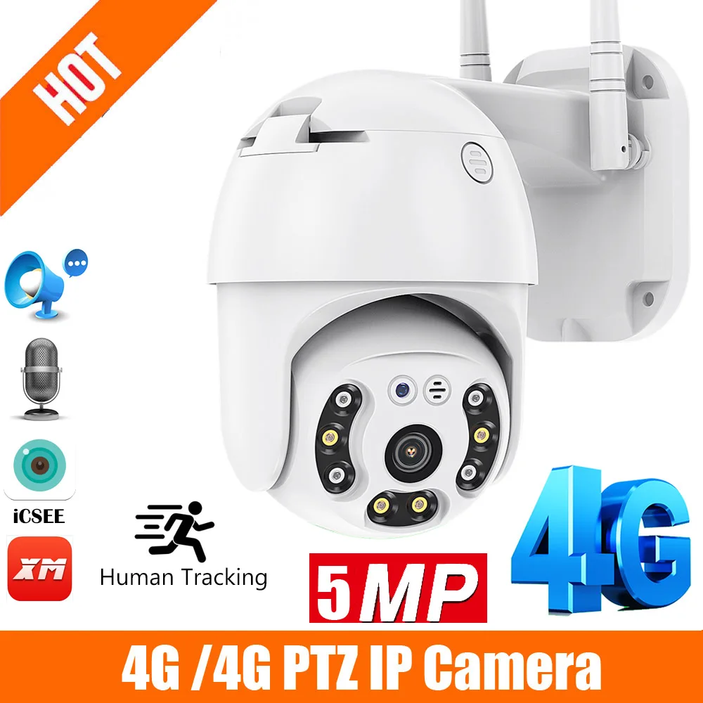 4g Sim Card Ip Camera 2mp/3mp/5mp Hd Camera Wifi Ptz Dome Camera ...