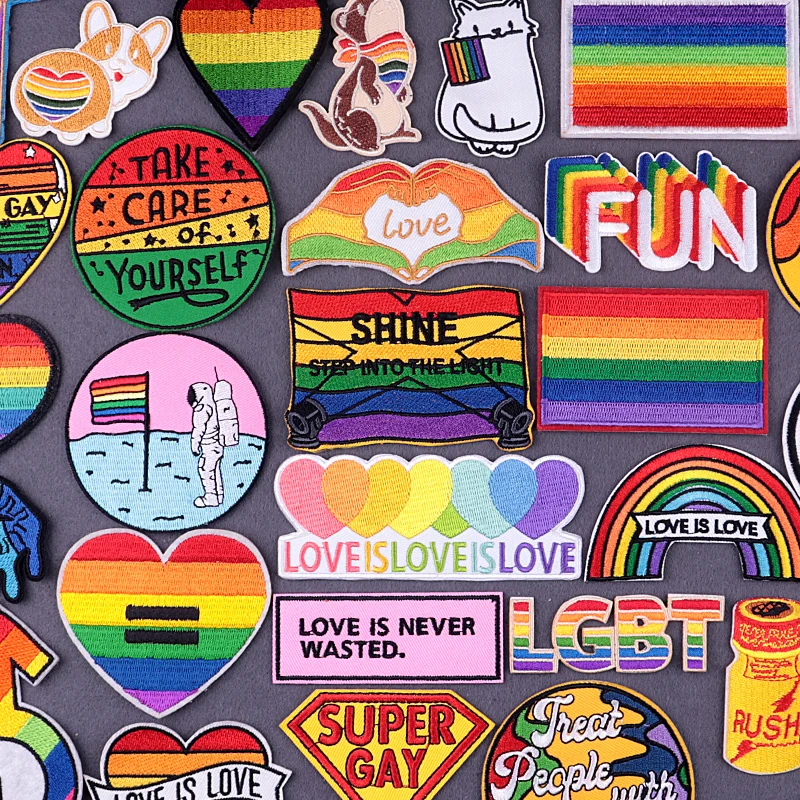DIY-Iron-On-Patch-LGBT-Patches-On-Clothes-Gay-Pride-Badge-Embroidery ...