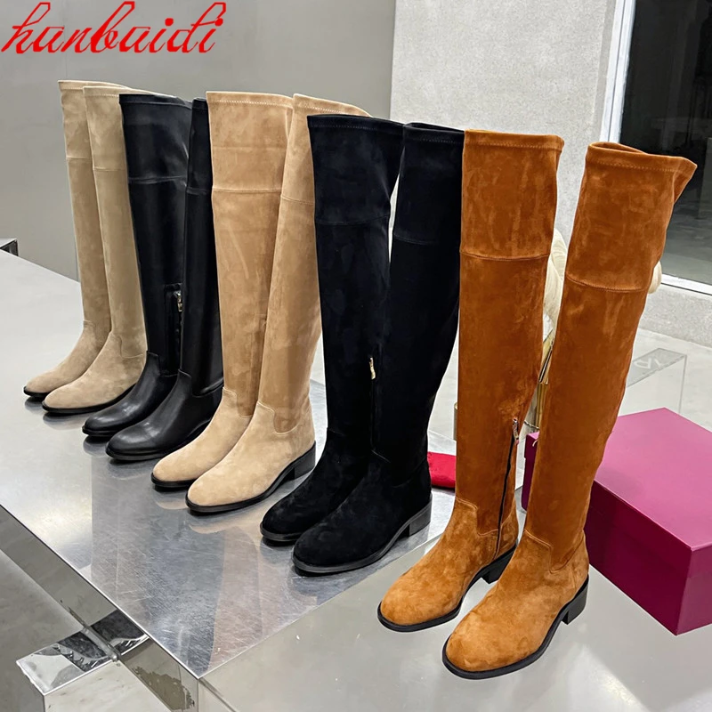 Botas largas de diseñador de lujo para mujer, botines por encima de la ...