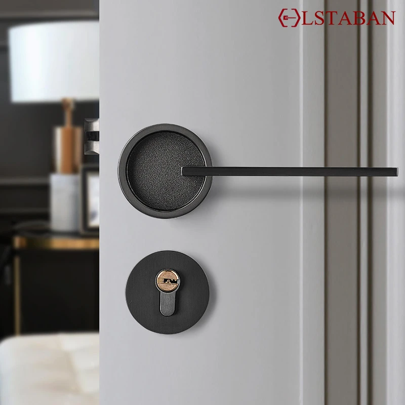 LSTABAN Zinc Alloy Black Door Locks Bedroom Nordic Style Interior Door ...