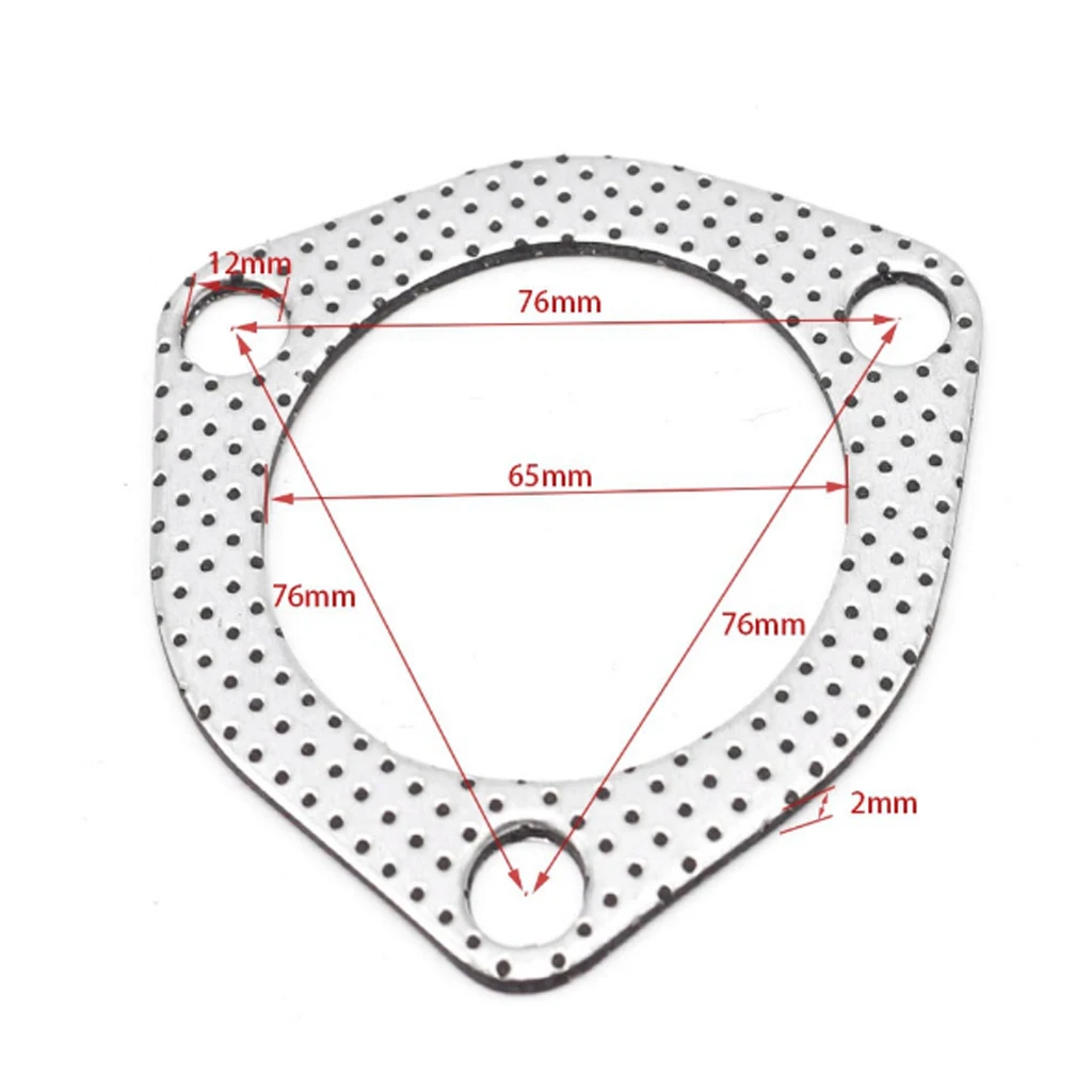 Easy Install Car Triangle 3 Bolt High Exhaust Gasket Flange 2.5 inch