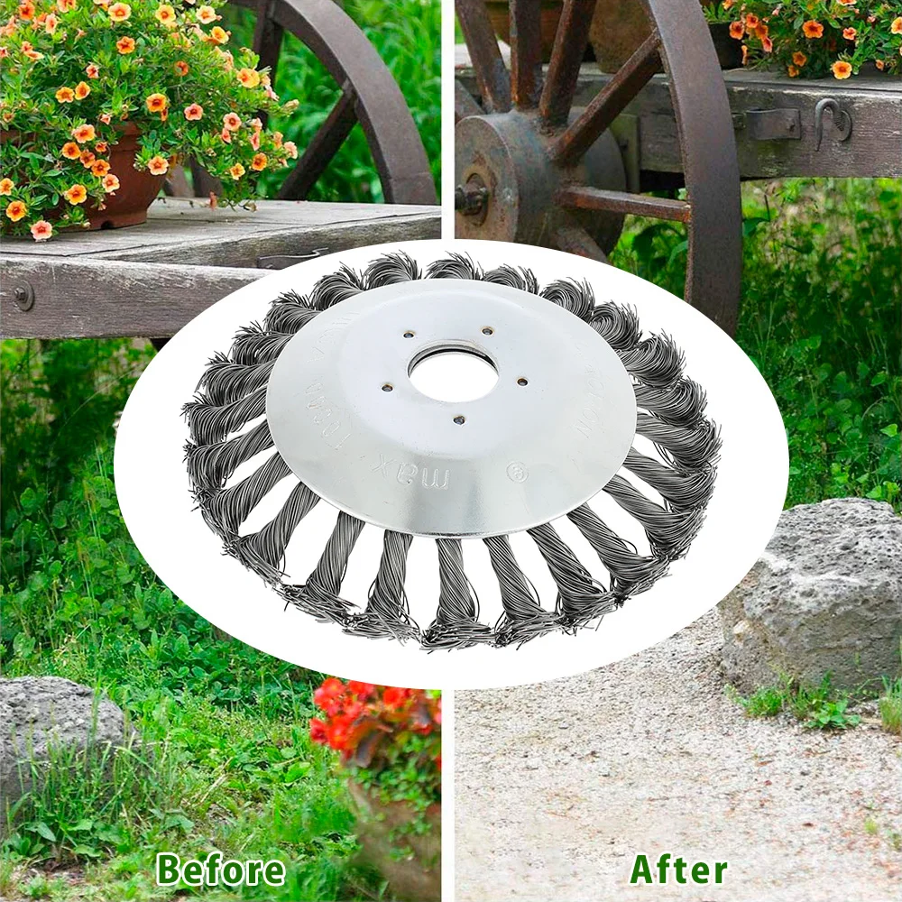 Tondeuse,Tête de coupe-herbe en acier de , brosse de jardin, tondeuse à gazon, outil de coupe ...