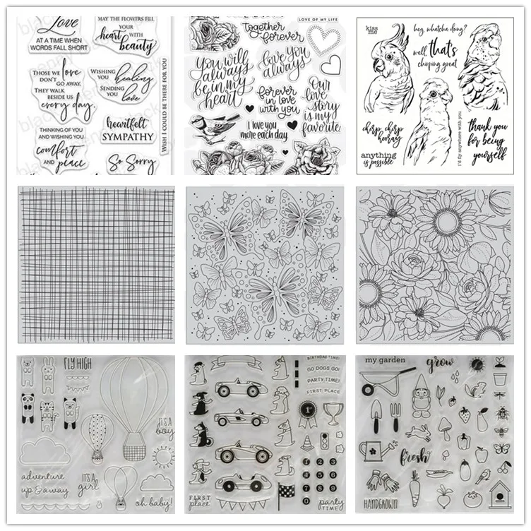 Background and carton Transparent clear stamp for DIY Scrapbooking Card ...