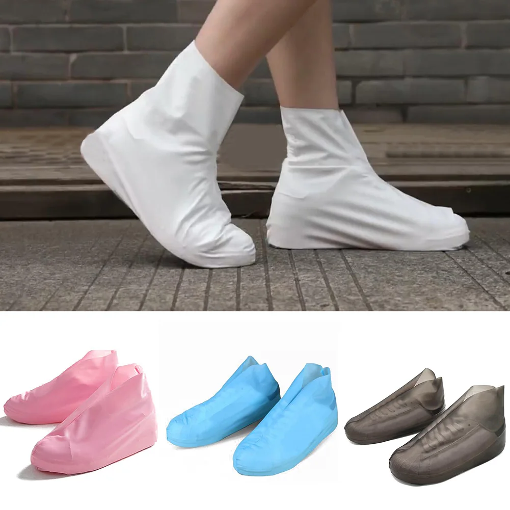 1Pair-Reusable-Waterproof-Rain-Shoes-Covers-Slip-resistant-Rubber-Rain ...