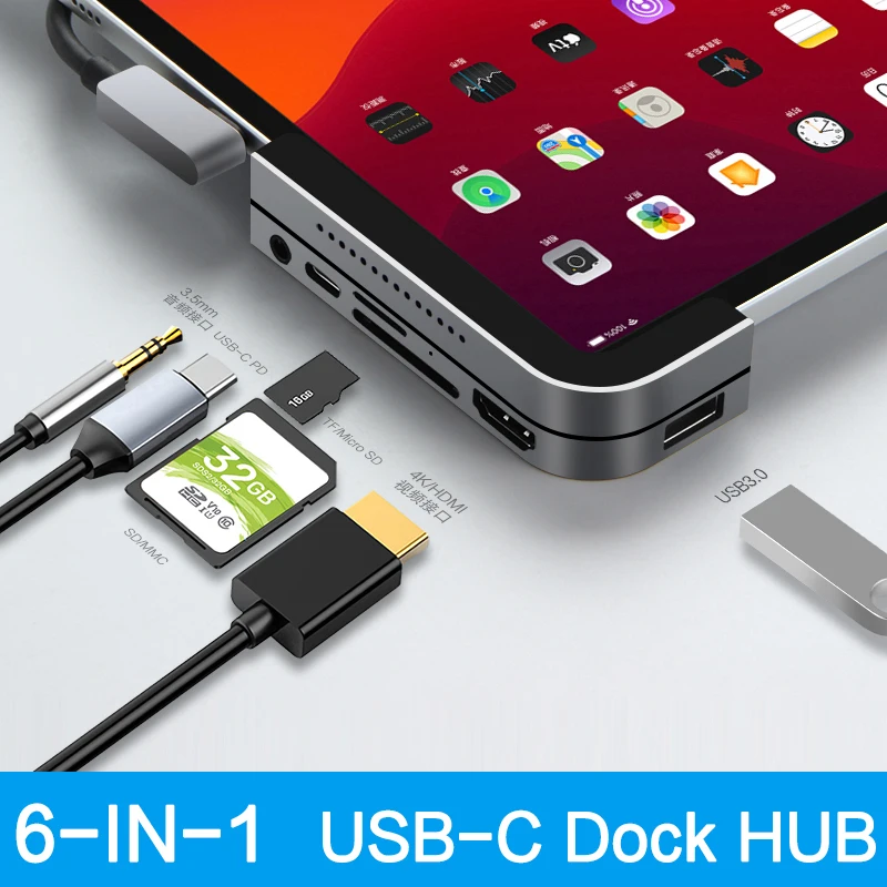Usb C Hub For Lenovo Tab P11 Pro 11.5 Inch Type C Usb 3.0 Hdmi 3.5mm ...
