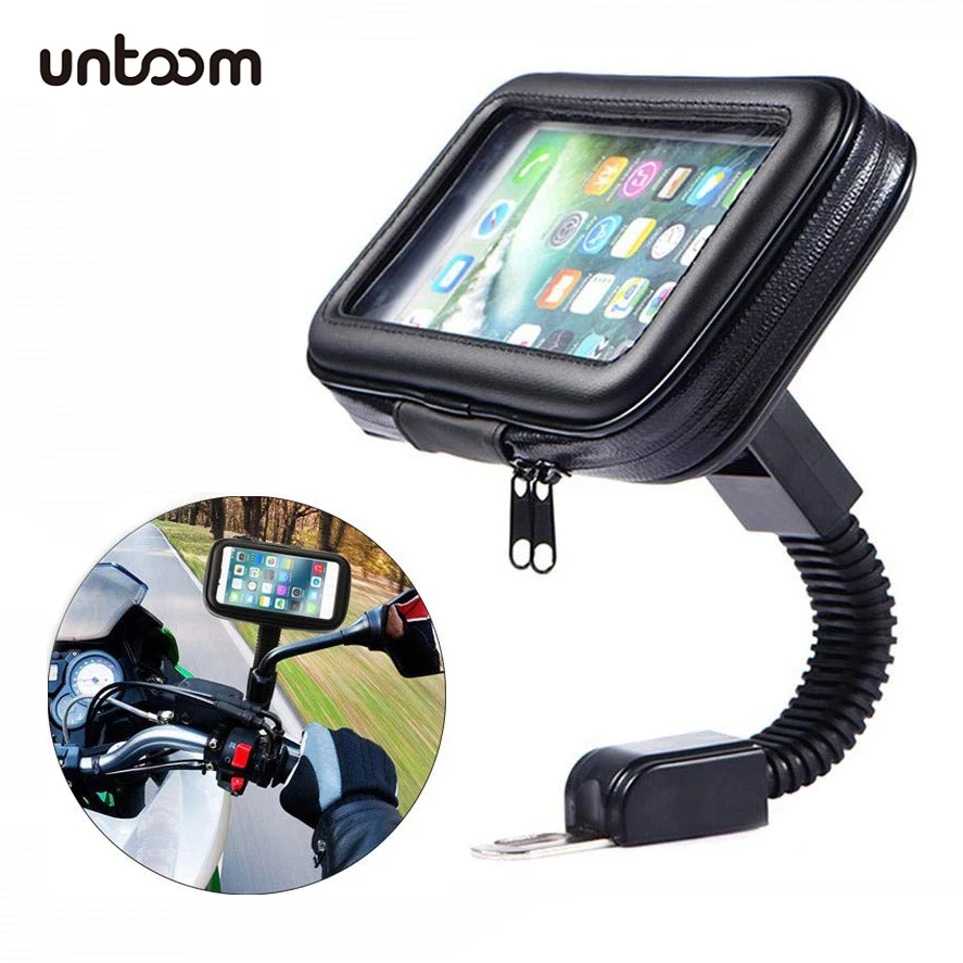 Motorcycle Telephone Holder Support Moto Bicycle Rear View Mirror Stand ...