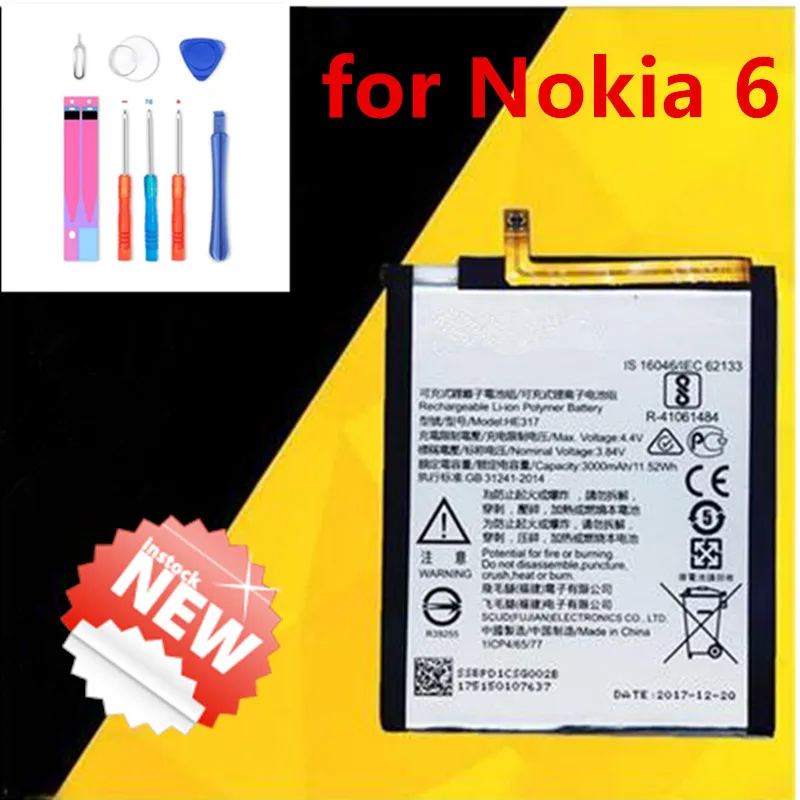 3000mAh-HE317-Battery-For-Nokia-6-Battery-Nokia6-N6-TA-1000-TA-1003-TA ...