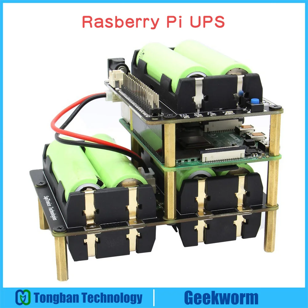 Raspberry Pi 4B/3B+/3B UPS HAT with 8-Cell 18650 Battery Holder(X708-A1 ...