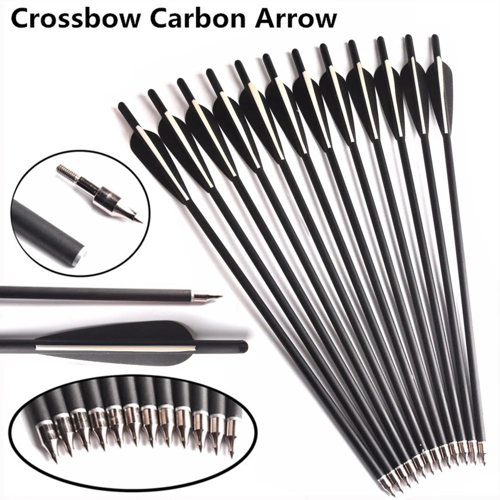 17-20-inches-Crossbow-Carbon-Arrows-Diameter-8-8mm-with-White-Black ...