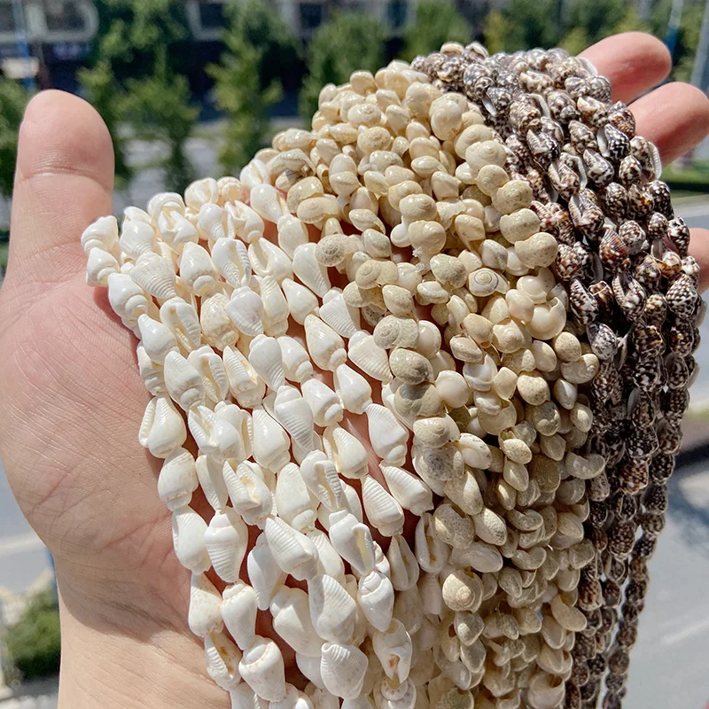 Natural-Shell-Beads-Cowrie-Snail-Shape-Shell-Beads-Conch-Charm-Spiral ...