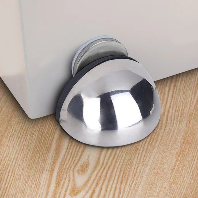 KAK Stainless Steel Magnetic Doorstop Non Punching Sticker Black Door ...