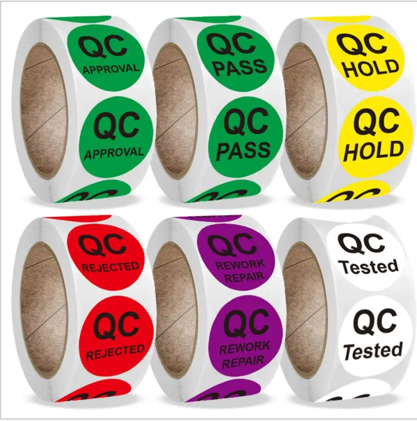 1inch-500pcs-QC-Quality-Inspection-Sticker-Color-Round-Product-Check ...