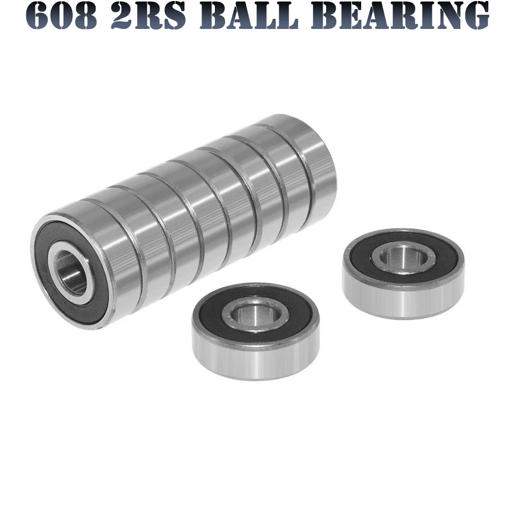 5/10Pcs/set 608 2RS Ball Bearing ABEC 1 8X22X7 mm Deep Groove Steel ...