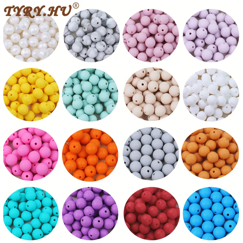 TYRY.HU 50Pcs 12mm Silicone Teething Beads Baby Chewable Teether ...