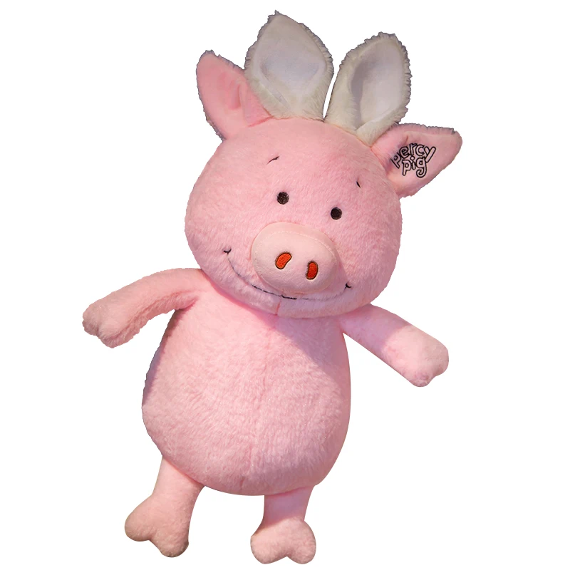 Cute-Pink-Percy-Pig-Plush-Toy-Soft-Stuffed-Cartoon-Animal-Rabbit-Ears ...