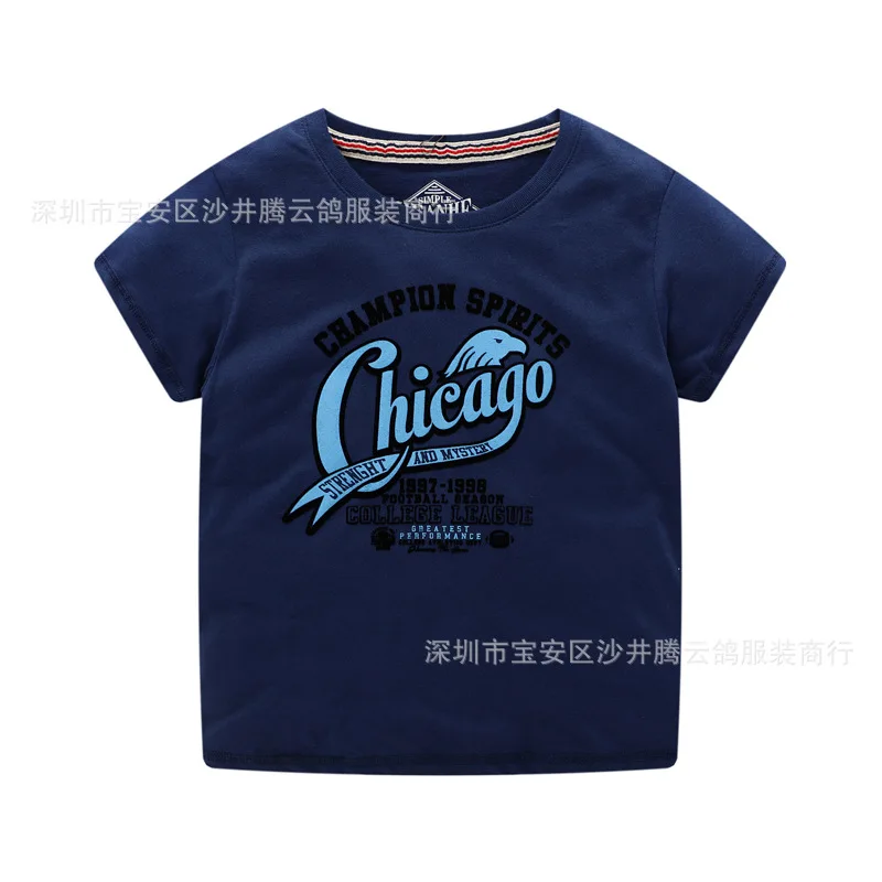 INS/Лидер продаж, Детская футболка из чистого хлопка с начесом для ...