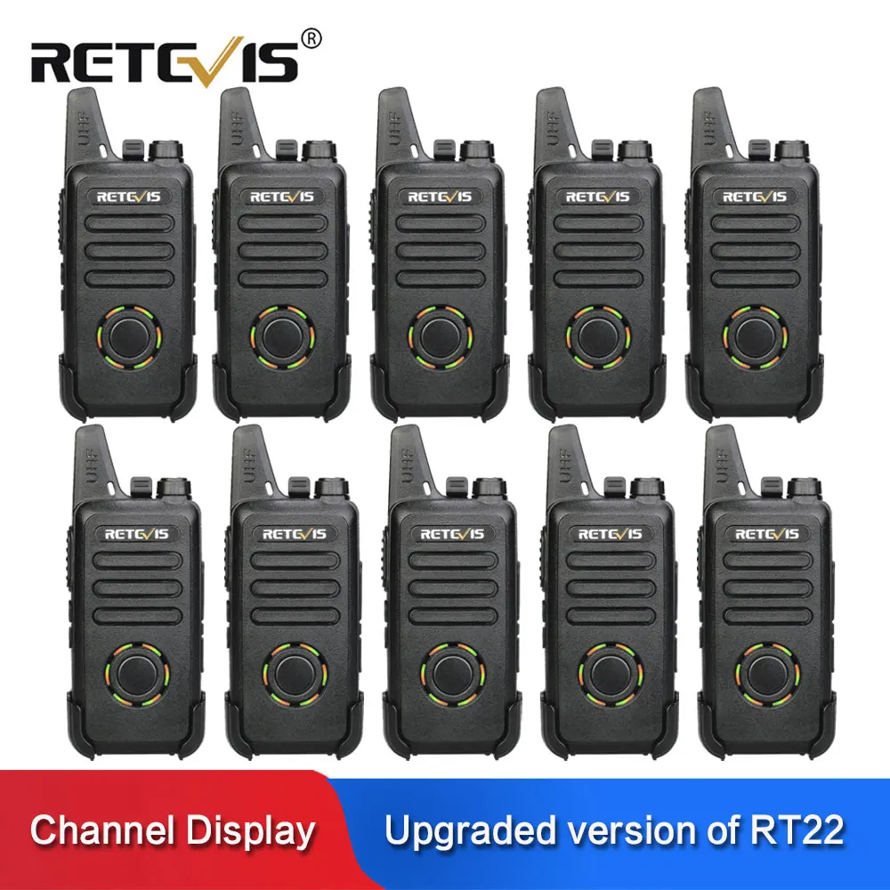 RETEVIS-RT22S-Mini-Walkie-Talkie-10pcs-2W-UHF-VOX-Hidden-Display-Handy ...