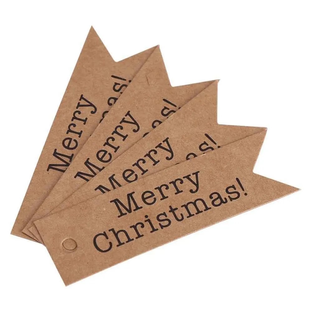 100PCS Kraft Paper Handmade Hang Tags Label Xmas Gift Craft Card String ...