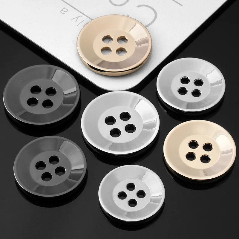 6Pcs 11.5-25mm Gold/Black/Gun Black Metal Hole Buttons for Shirts Suits ...