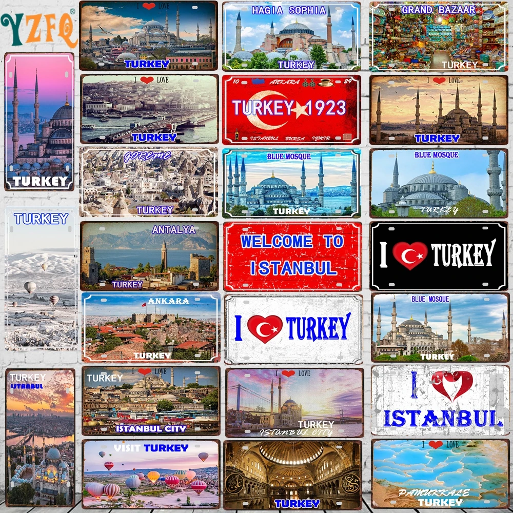 YZFQ-Istanbul-Turkey-Travel-City-Metal-Sign-License-Plate-For-Wall ...