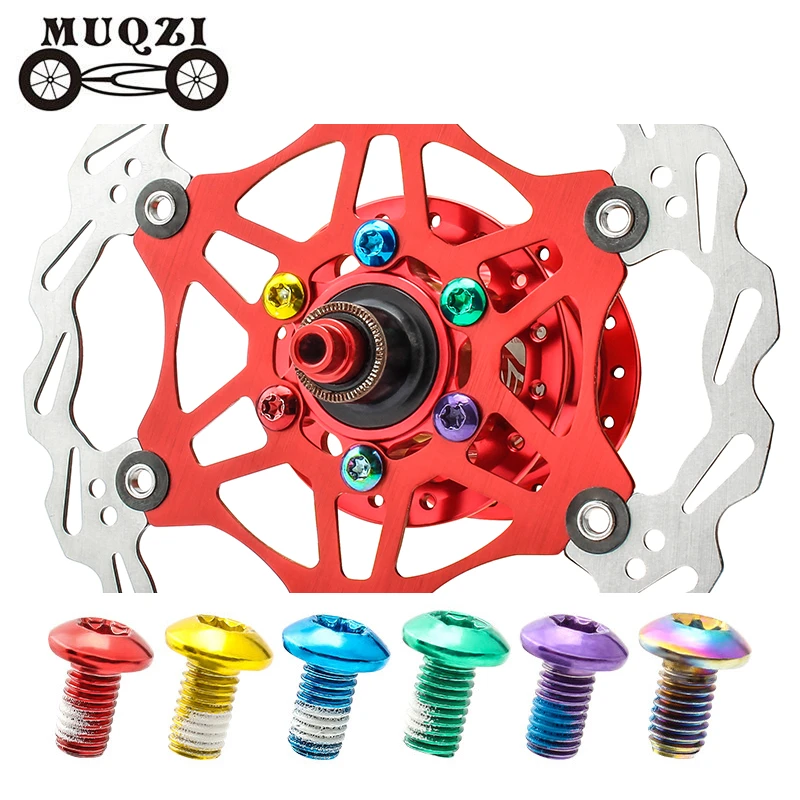 MUQZI 12PCS Colorful Rotor Disc Brake Screw T25 M5*9mm Disc Rotor Screw ...