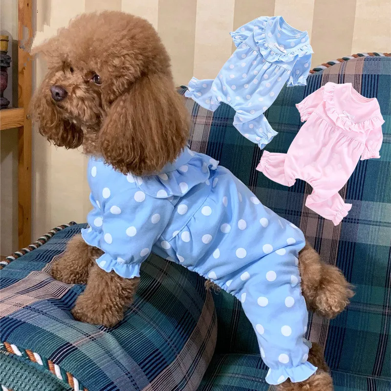 Pyjama en coton à pois pour animaux de compagnie,combinaison pour chien ...