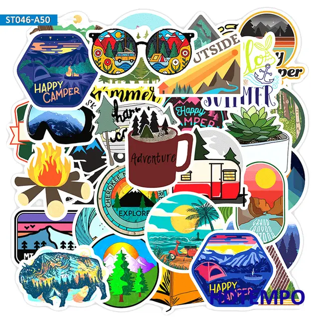 Adventure Bottle - 'world With Stickers 16 Sheets Camping Adventure ...