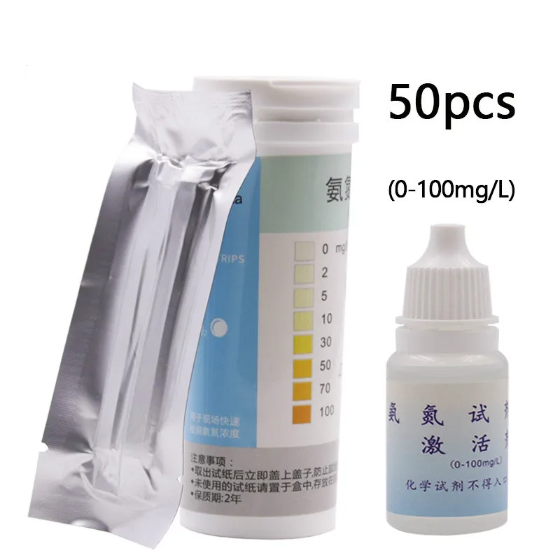 50PC 0 20mg 0 100mg Test wody amoniak azot papier testowy zestaw ...