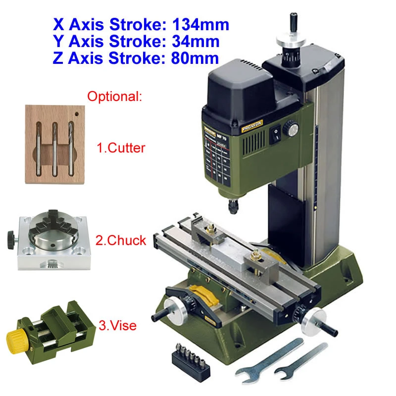 220v 100w Proxxon Mini Milling Machine Mf70 Bench Driller Woodworking ...