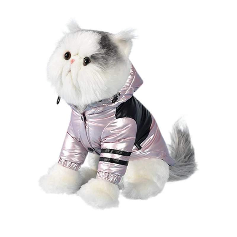 Pet Cat Thicken Warm Coat Hooded Windproof Trench Jacket For Puppy Dogs ...
