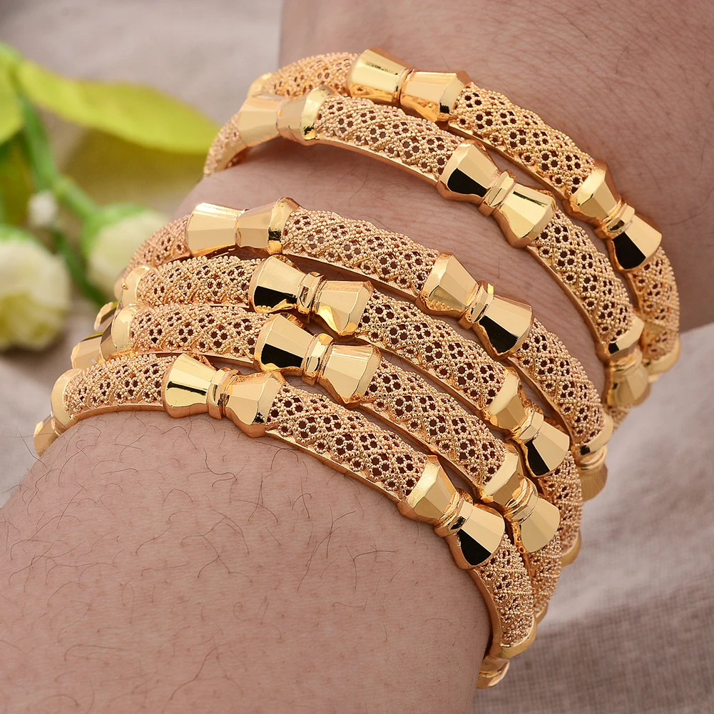 6pcs/lot Small Butterfly Afro Bangles Gold Color Bangle For Women Dubai ...