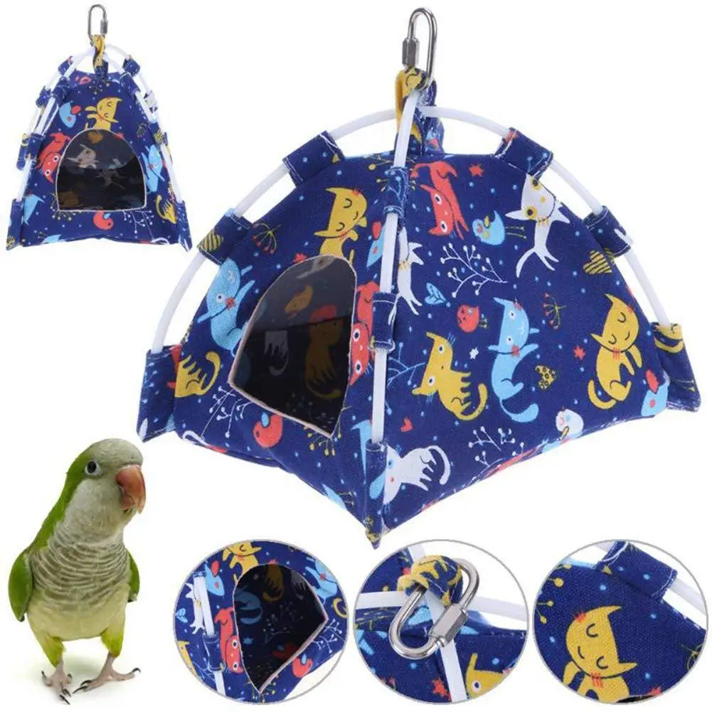 Cartoon Bird Parrot Tent Shape Cage House Warm Hammock Cage Soft Hut ...