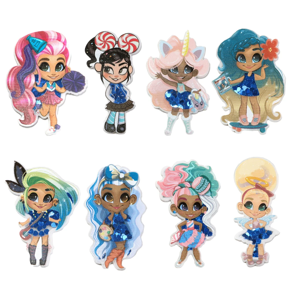 Hairdorables-Cartoon-Character-Quicksand-Acrylic-Planar-Resin-DIY-Sew ...