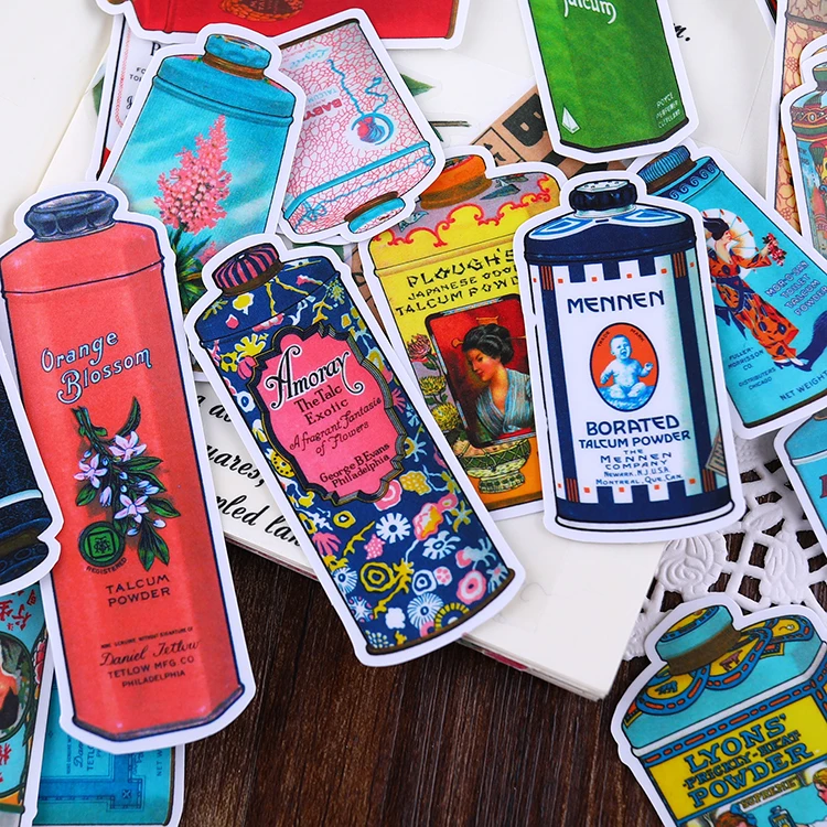 25PCS-Vintage-powder-bottle-Stickers-Crafts-And-Scrapbooking-stickers ...