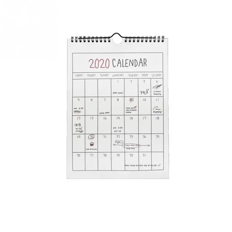 Ежедневный график ежемесячный подвесной бумажный Органайзер настенный календарь офисный ручной