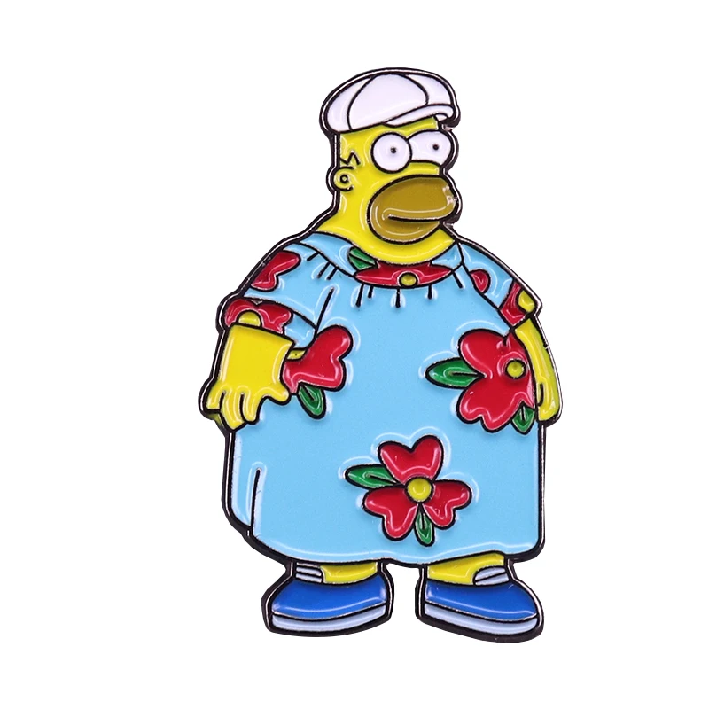 Fat Homer Enamel Pin Muumuu Hawaiian Outfit Unique Charm Decor ...