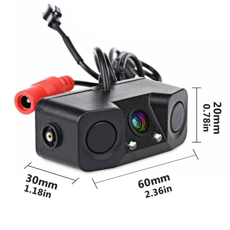 HD CCD Car Rear View Camera 3 in 1 Parking Radar Detector Sensor Night ...