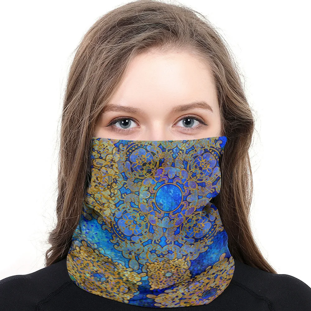 Azul escuro exótico flores multiuso cachecol das senhoras dos homens ...